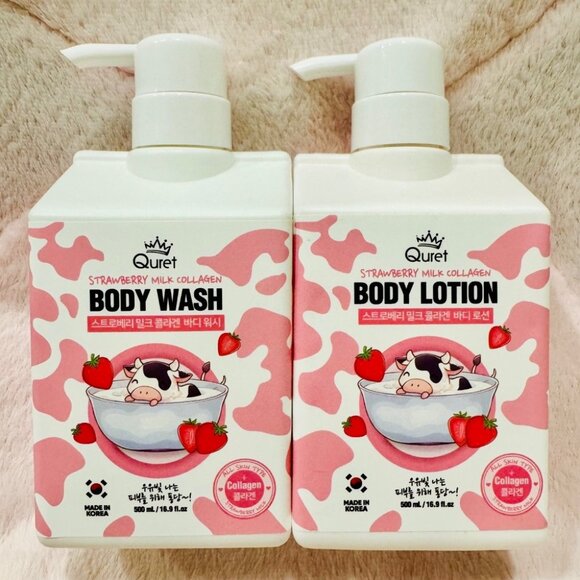 Quret | Bath & Body | Quret Strawberry Milk Collagen Body Wash Body ...